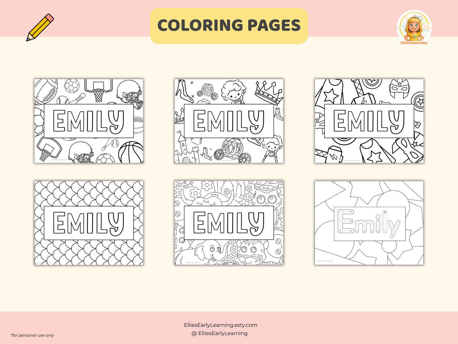 AVA - Personalized Name Tracing Worksheet Printable - Preschool ...