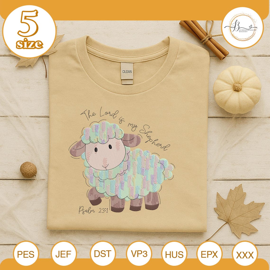Psalm 23:1 Embroidery File, the Lord is My Shepherd Embroidery Design ...
