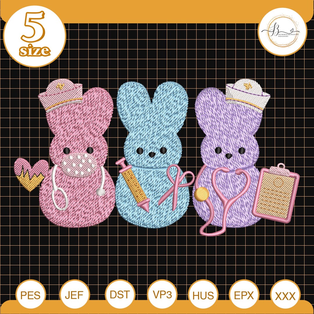 Nurse Valentine Embroidery File, Heart-theme Embroidery Pattern ...