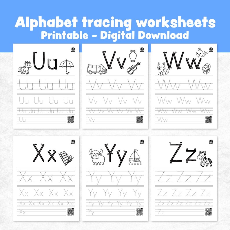 Hoja de trabajo para aprender a escribir el ABC - Etsy México
