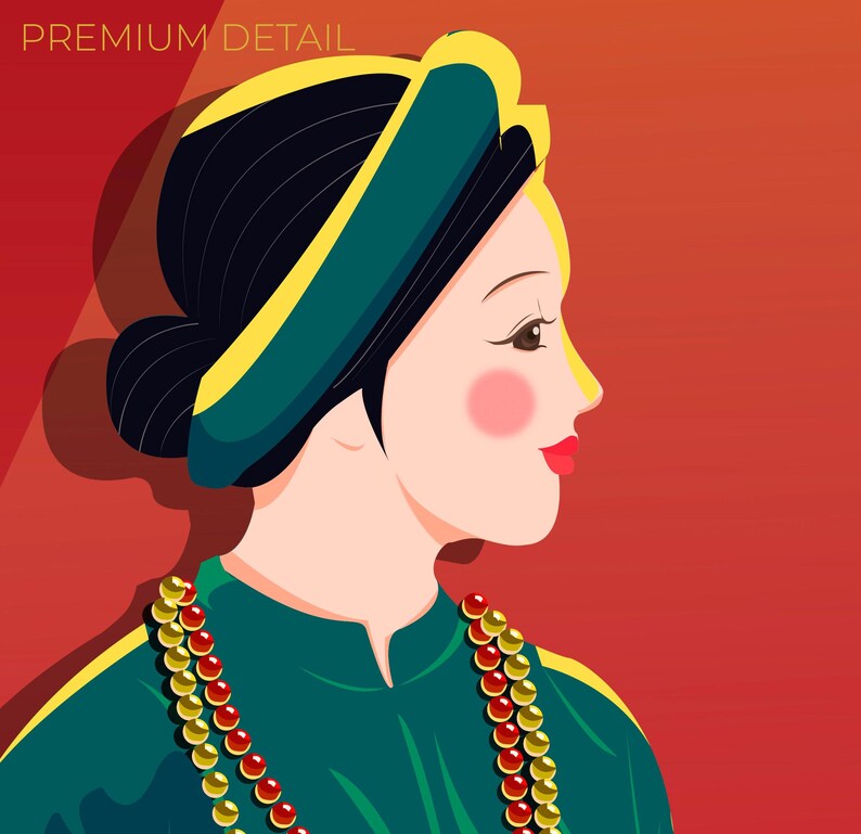 Vietnamese Art Printable – Ao Dai Illustration | Asian Gift ...