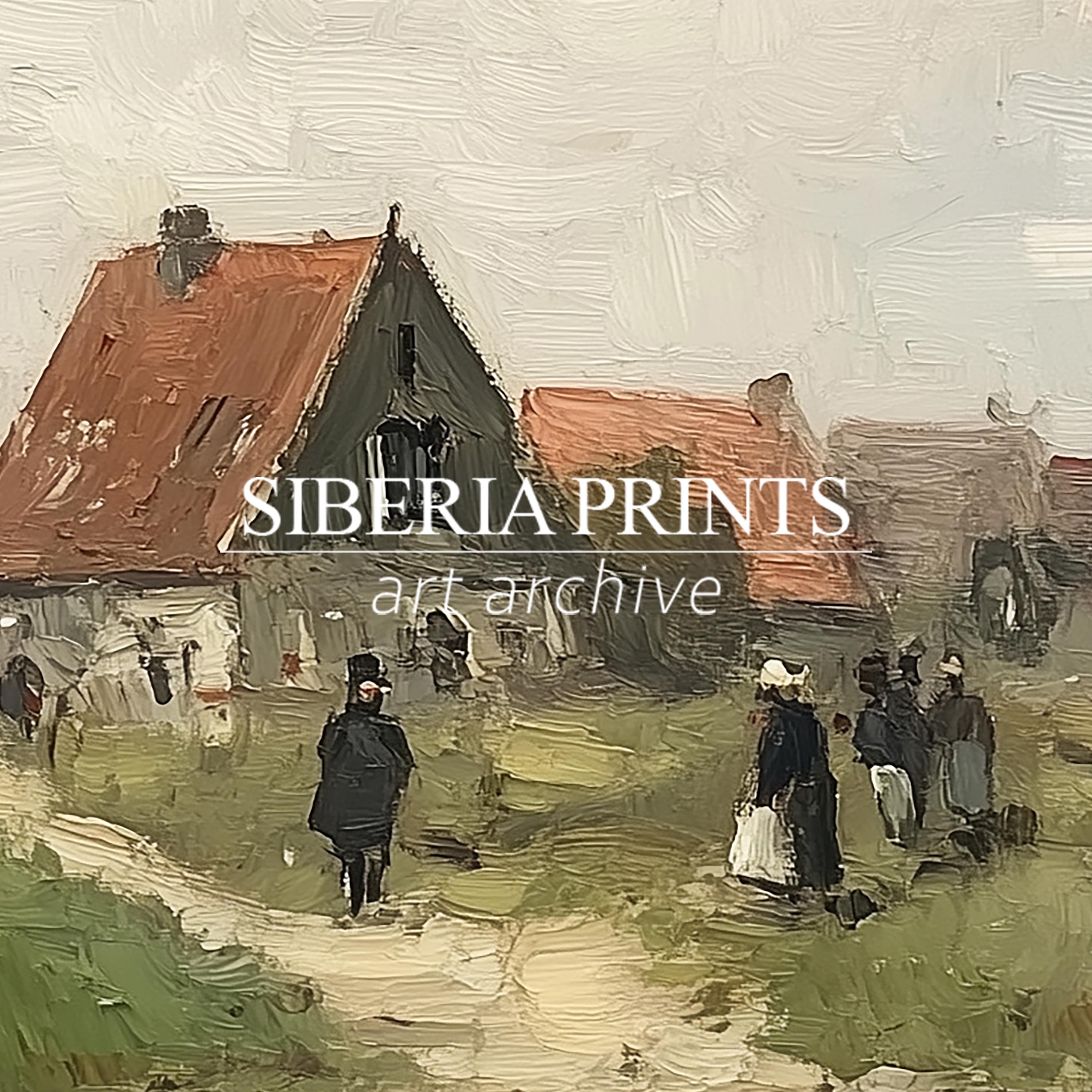 Classic Windmill Farm Print | European Cottagecore Art | Serene Rustic ...