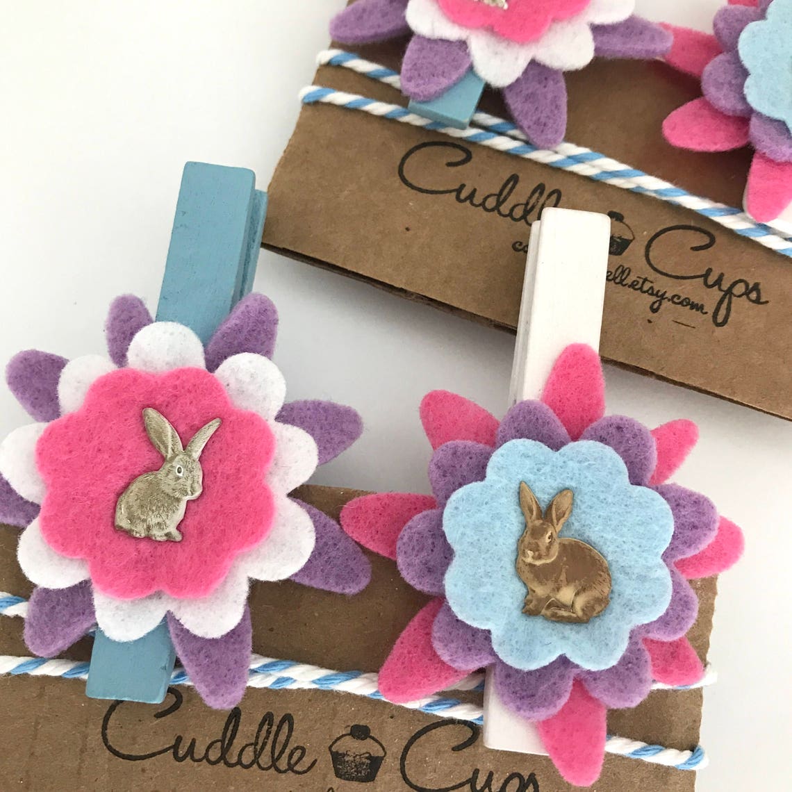 Easter Bunny Felt Clips set of 2 Spring Easter Gifts - Etsy