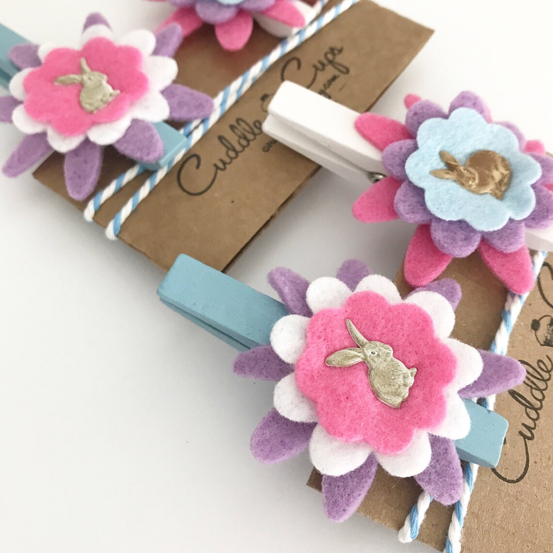 Easter Bunny Felt Clips set of 2 Spring Easter Gifts - Etsy