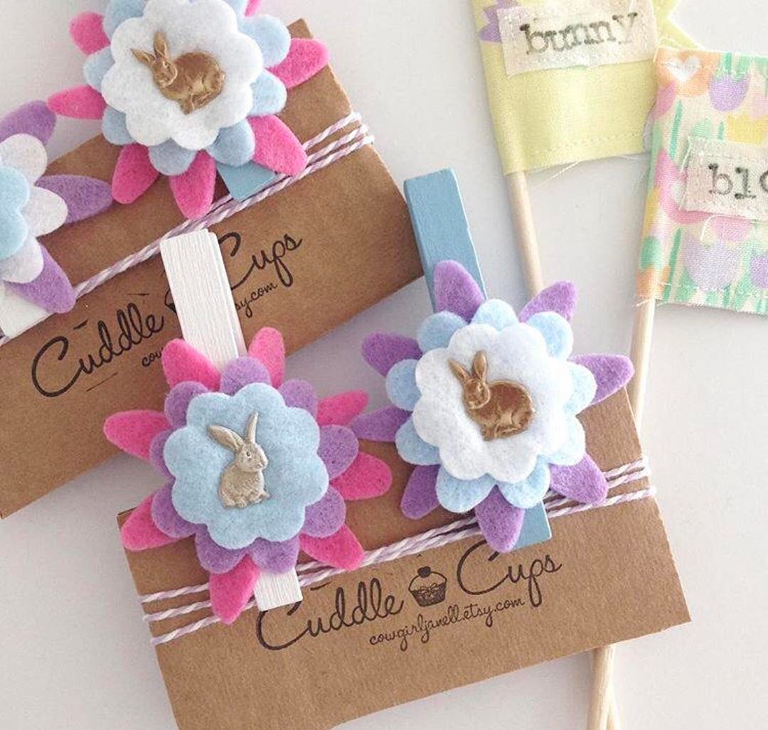 Easter Bunny Felt Clips (set of 2) - Spring, Easter Gifts, Baskets ...