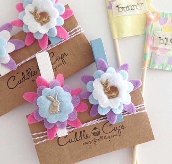 Easter Bunny Felt Clips set of 2 Spring Easter Gifts - Etsy