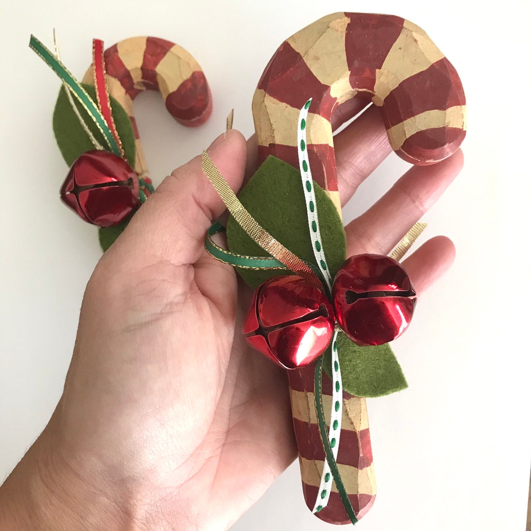 Wooden Carved Candy Canes: Rustic Farmhouse Christmas Decor - Etsy
