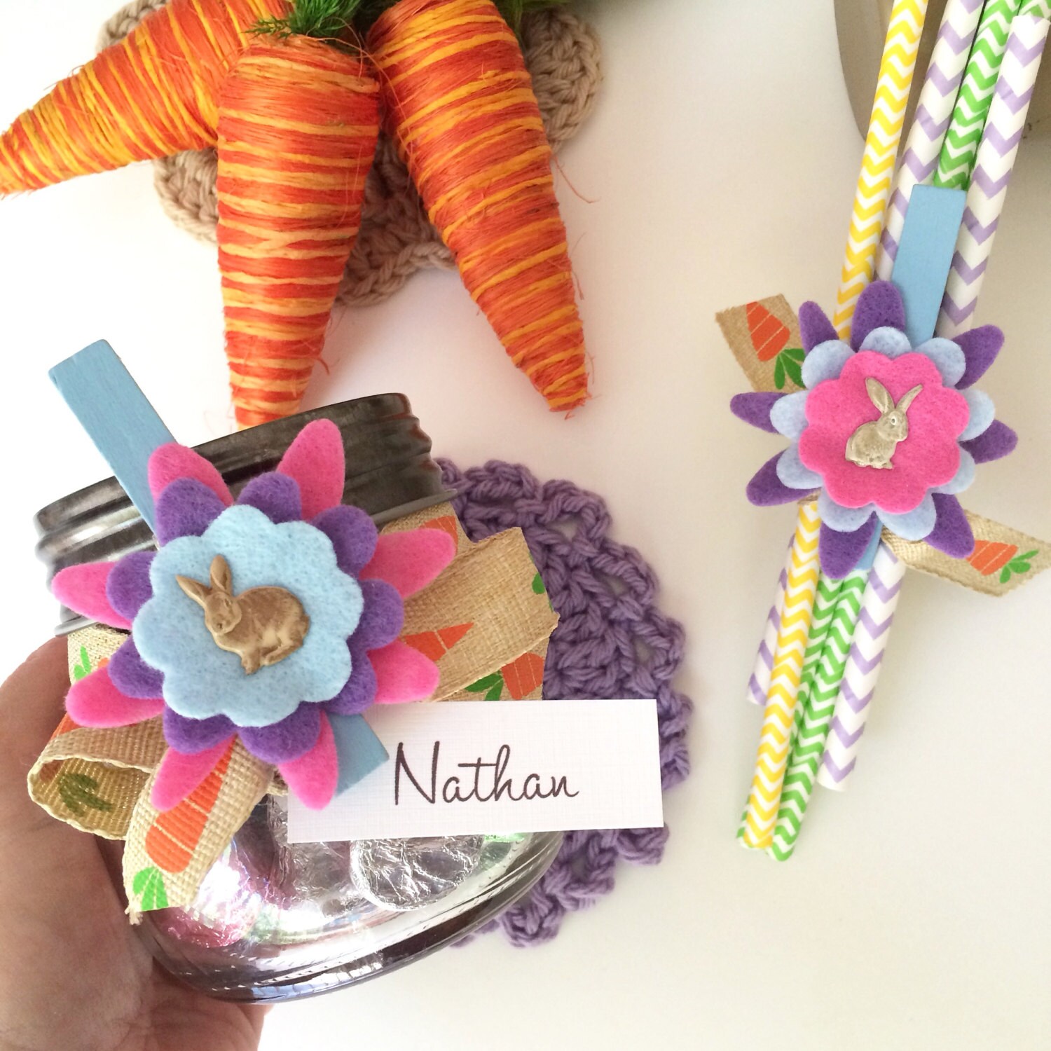 Easter Bunny Felt Clips set of 2 Spring Easter Gifts - Etsy