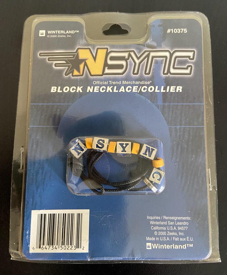 Rare Hard to Find Classic NSYNC Block Necklace/collier Officially ...