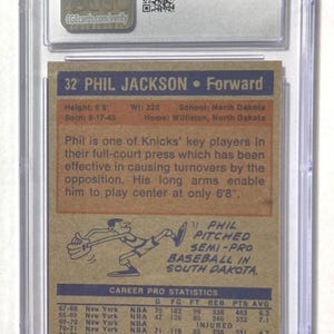 1972-73 Topps Phil Jackson #32 Sports Card New York Knicks Graded CGC 7 ...