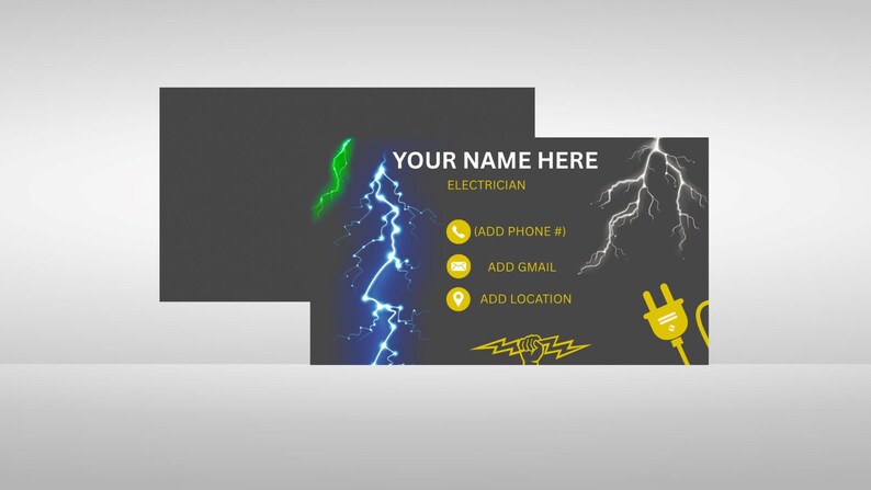 Editable Electrician Bussines Card Template| Professional Electric ...
