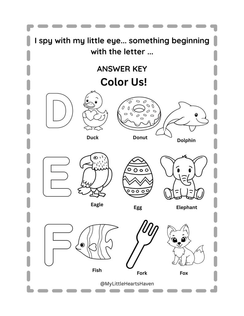 I Spy: Alphabet Worksheet Pack. Letters A to F. Fun Phonics & Letter ...