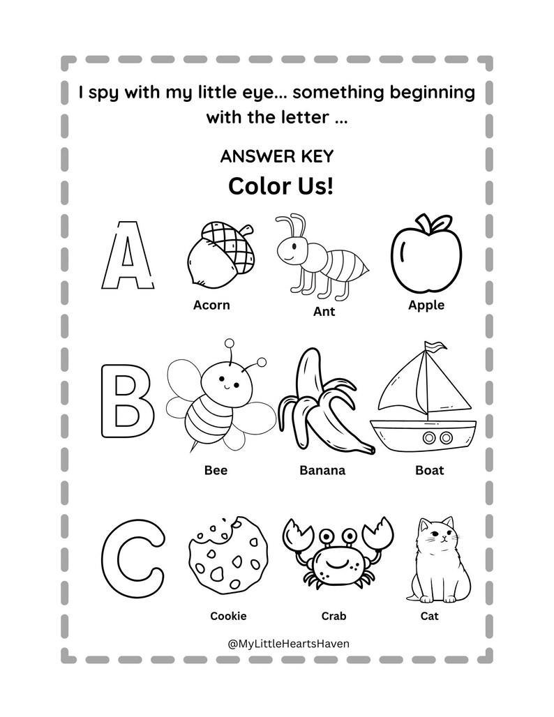 I Spy: Alphabet Worksheet Pack. Letters A to F. Fun Phonics & Letter ...