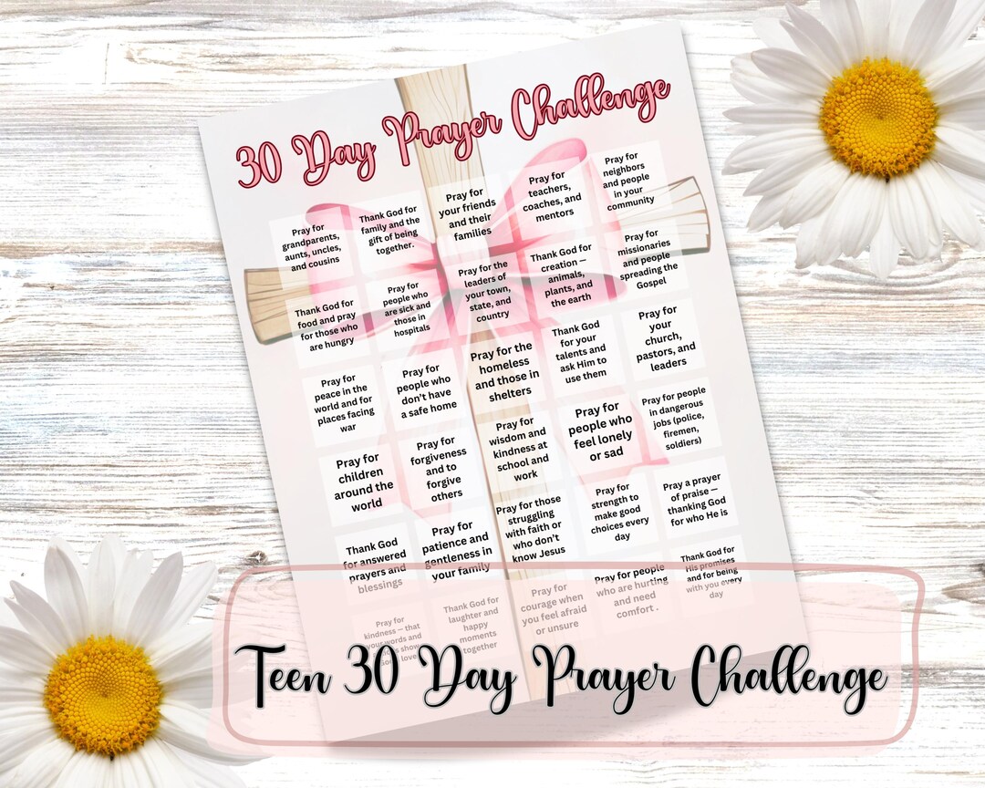 Teen 30 Day Prayer Challenge | Faith Tracker (PDF Pattern) - Etsy