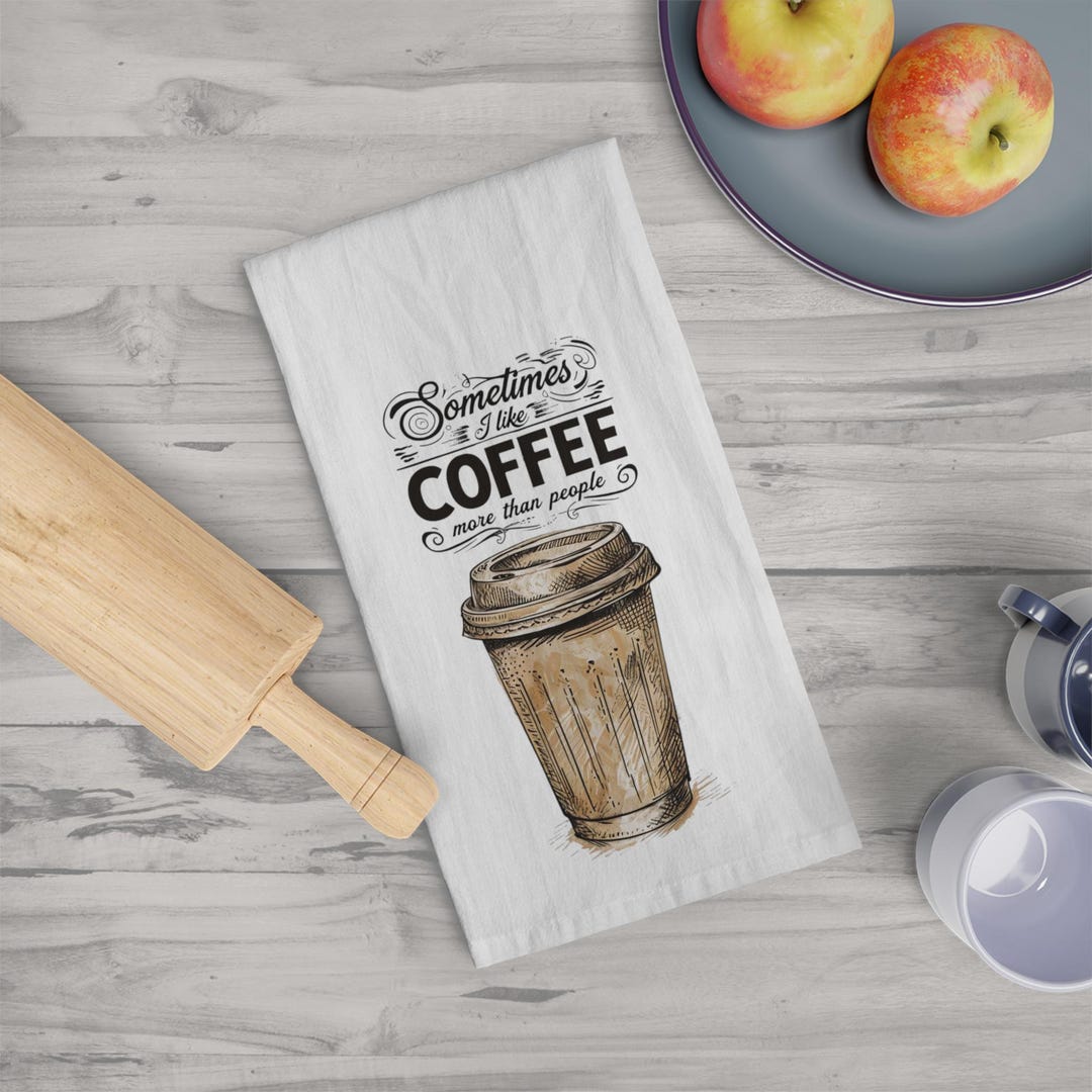 Coffee Lovers Tea Towel, Rustic Kitchen Decor, Gift for Baristas ...