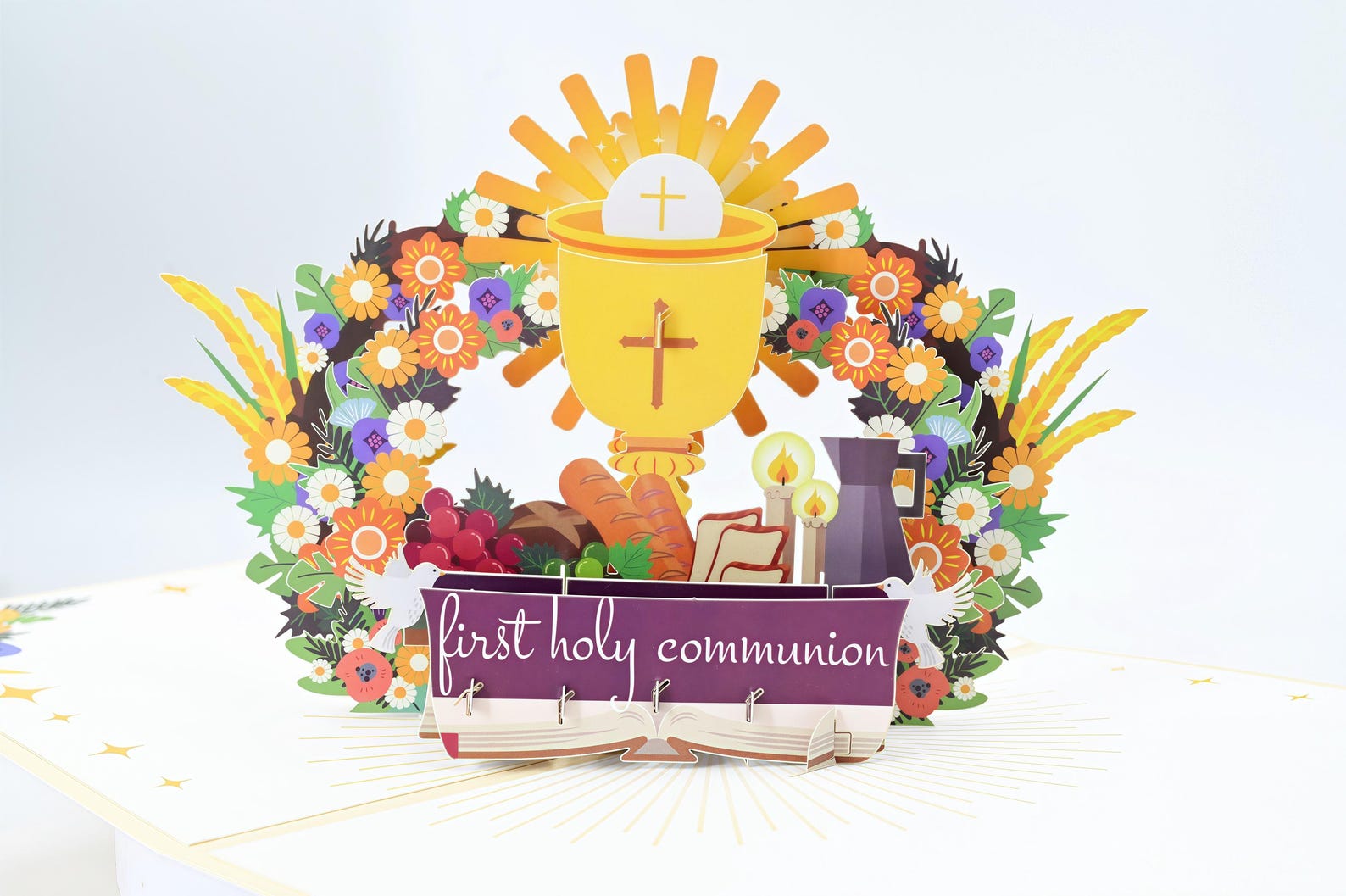 First Holy Communion Pop up Card, Keepsake Religious 3D Greeting Gift ...