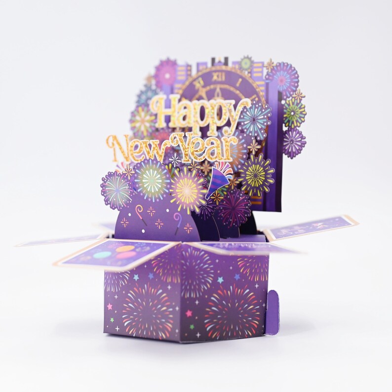 Happy New Year 3D Pop-up Card – Fireworks Explosion Greeting Card - Etsy