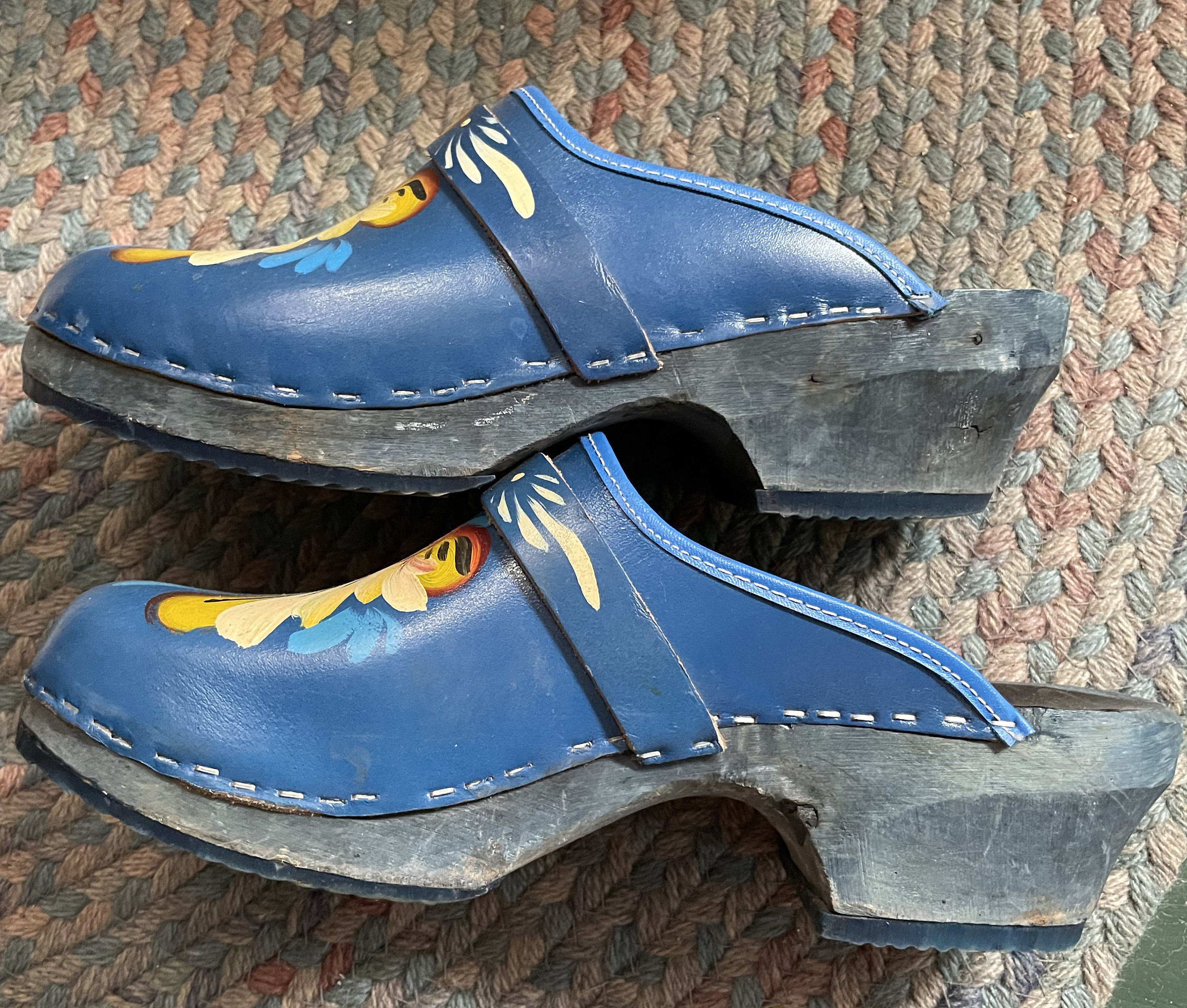 Vintage 70s Painted Swedish Clogs by Vollsjo EU 40 US 8.5 9 9.5 - Etsy