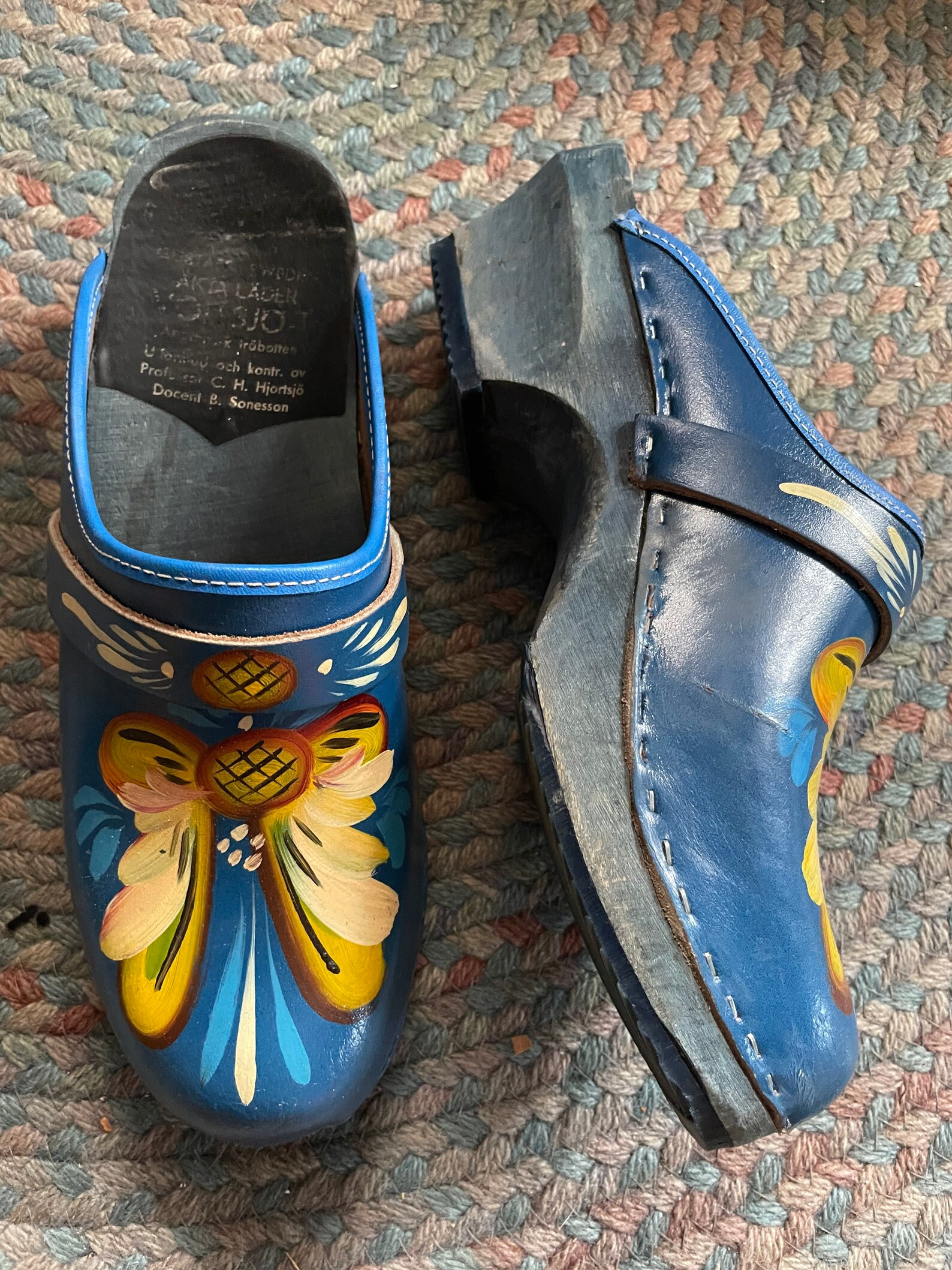 Vintage 70s Painted Swedish Clogs by Vollsjo EU 40 US 8.5 9 9.5 - Etsy