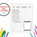 My Mum Printable for Mother's Day, What I Love About My Mum Worksheet ...