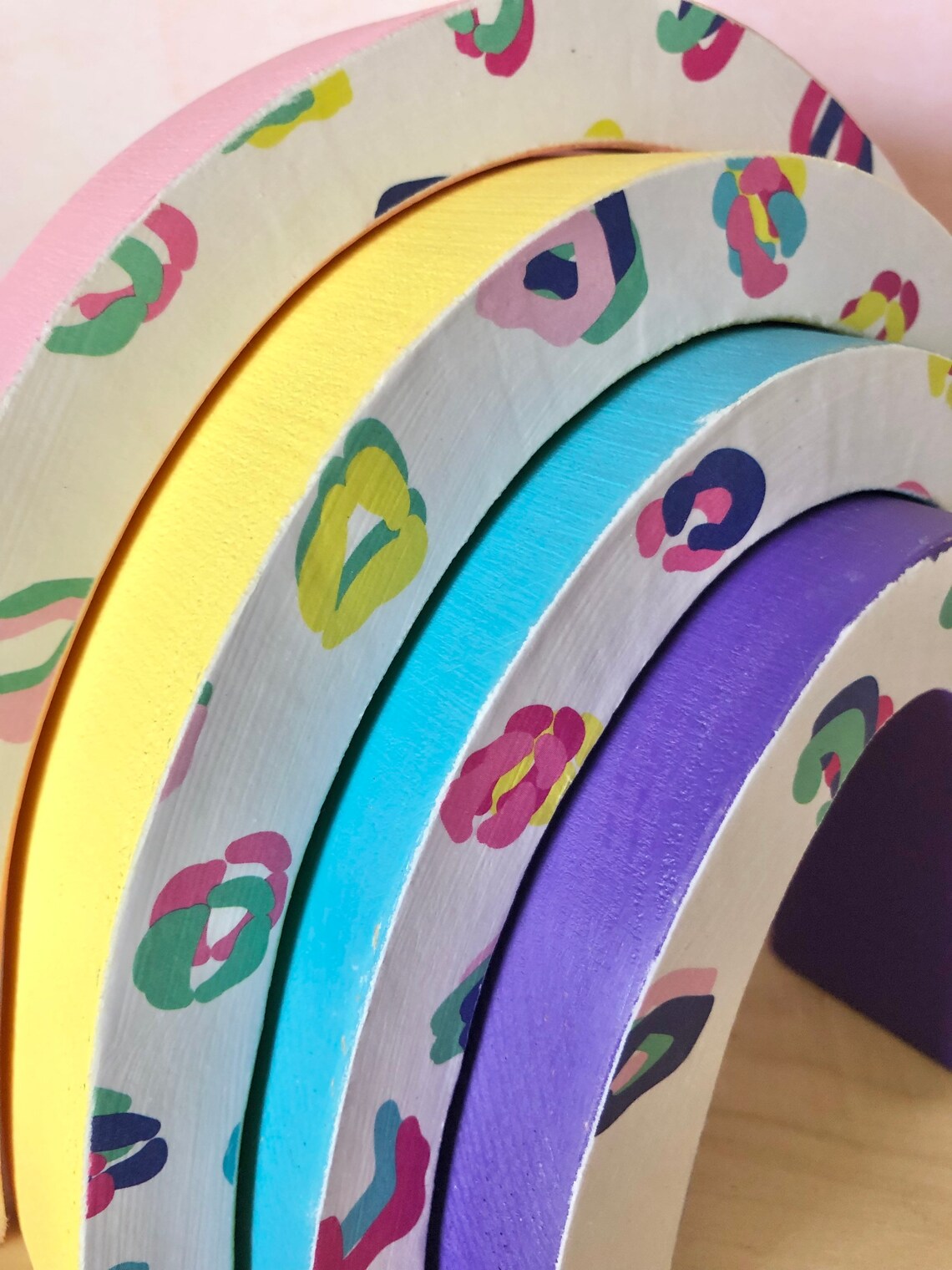 Wooden Rainbow Decor for the Home Colorful Leopard Print Home - Etsy