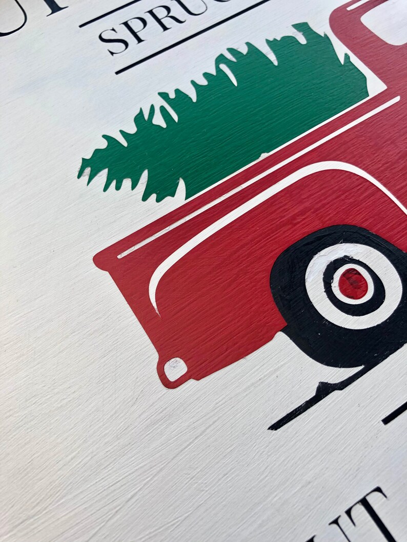 Red Truck Personalized Tree Farm Sign Family Name Sign | Etsy
