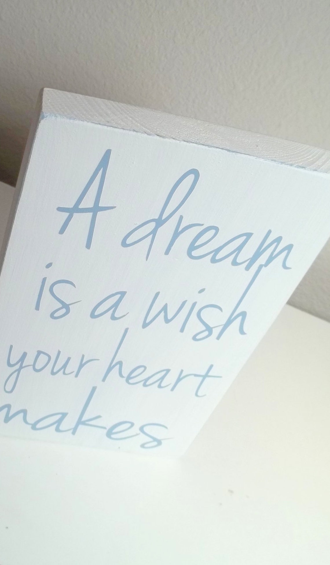 A Dream is A Wish Your Heart Makes Painted Wood Sign Nursery - Etsy
