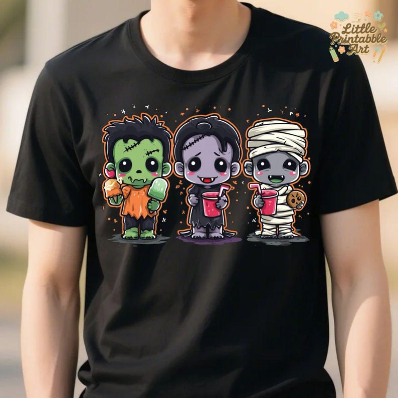 Cute Halloween Monsters PNG, Kawaii Chibi Clipart for Personal Use ...