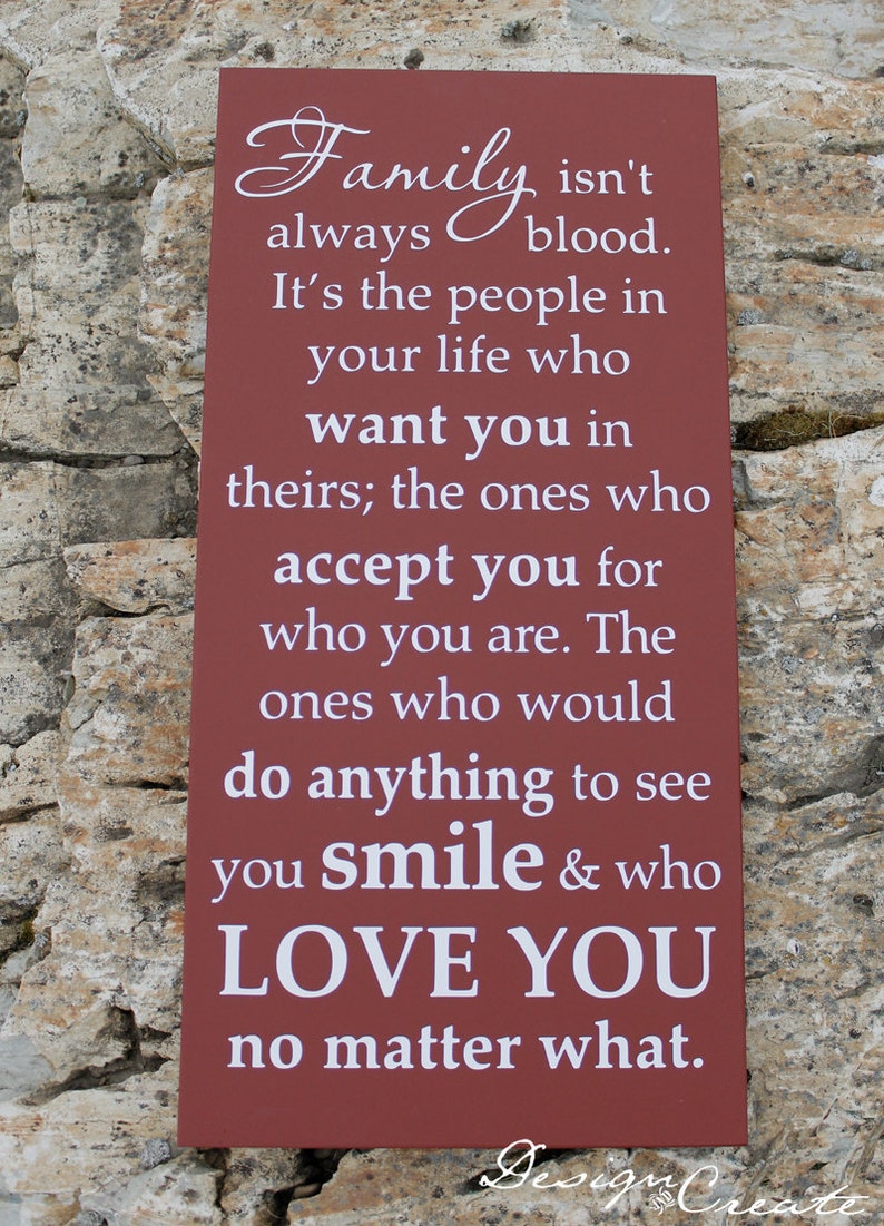 Family Sign wood Family isn't always blood. It's the | Etsy