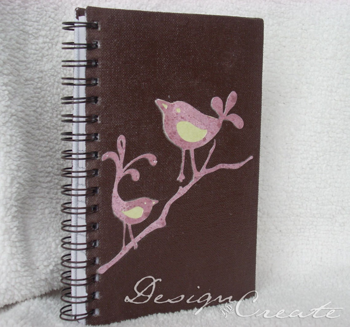 Journal - HAPPY BIRDS - Diary, Notebook - Rustic Whimsical - Etsy