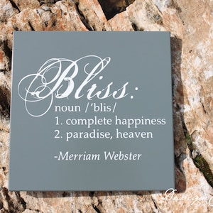 Wood Sign - BLISS Definition - Square Wooden Sign - You Choose Colors ...