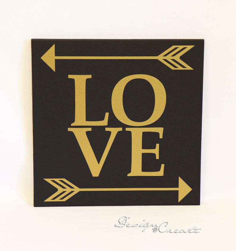 Custom LOVE Wood Sign - You Choose Colors, Custom Made - Arrow Love ...