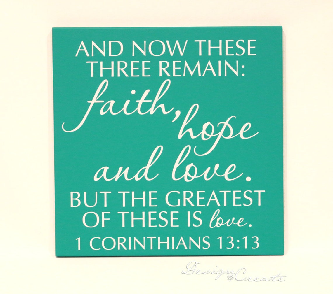 Bible Verse Scripture Wood Sign and Now These Three Remain: - Etsy