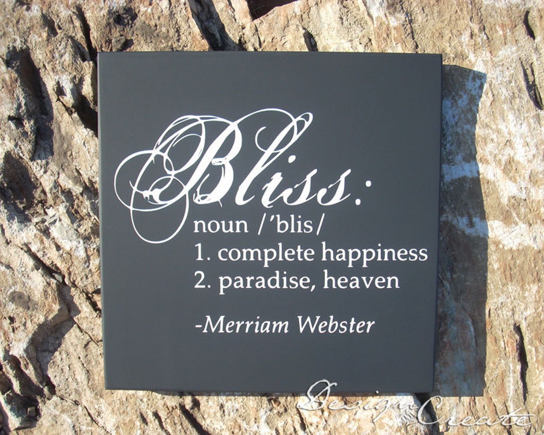 Wood Sign - BLISS Definition - Square Wooden Sign - You Choose Colors ...