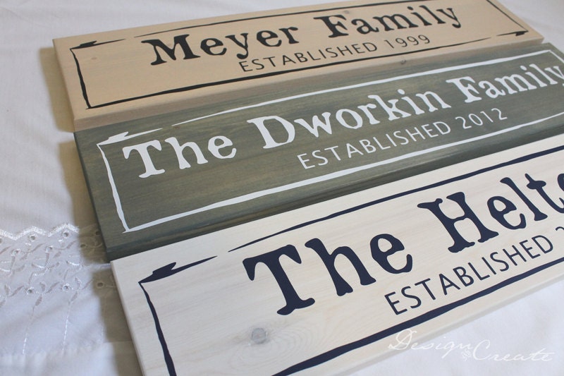 Rustic Family Established Sign RUSTIC WASH Personalized | Etsy