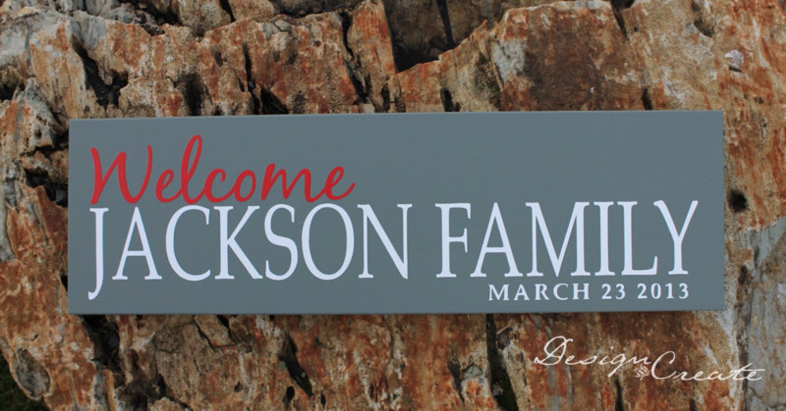 Personalized Welcome Sign Family Name Signs MODERN WELCOME - Etsy