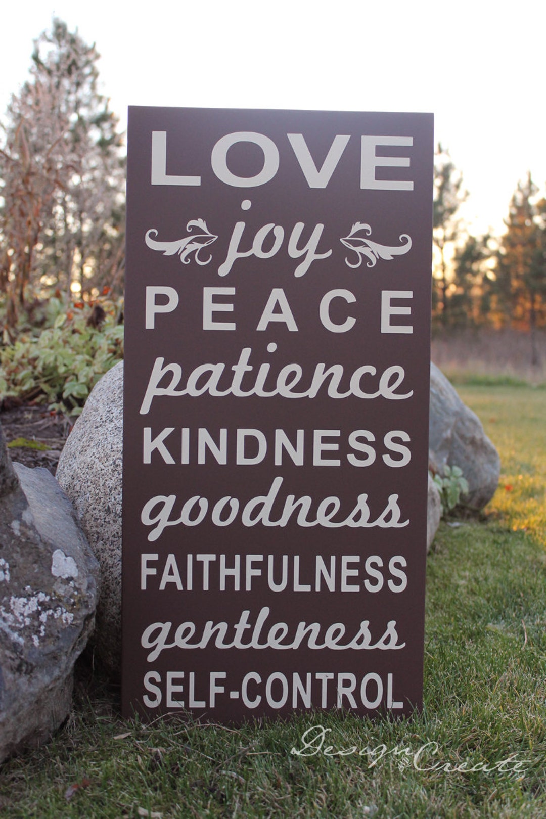 Custom Sign - Fruits of the Spirt - Love Joy Peace Patience Kindness ...