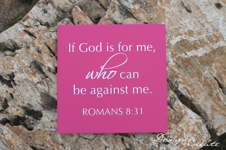 Bible Verse Scripture Wood Sign If God is for Me Who Can Be - Etsy
