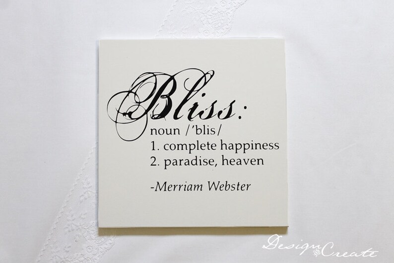 Wood Sign BLISS Definition Square Wooden Sign You Choose | Etsy