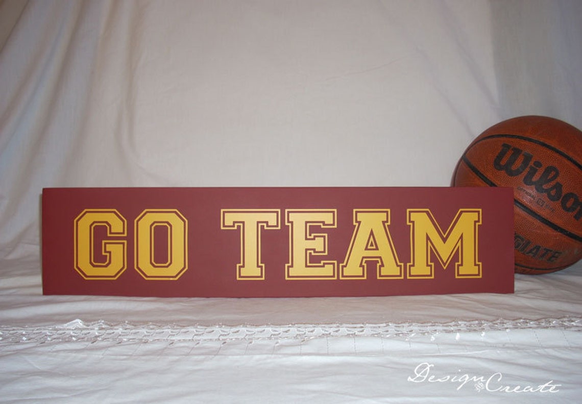 Custom Sign - GO TEAM - Custom Made Team Sign, Sports Team, Football ...
