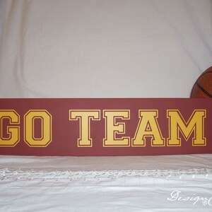Custom Sign GO TEAM Custom Made Team Sign, Sports Team, Football ...