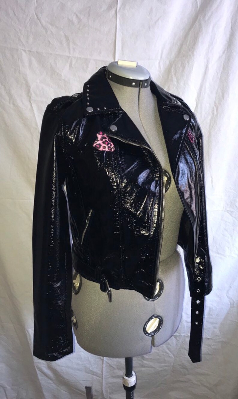 PVC Patent Leather Look Shiny Vinyl Moto Jacket Motorcycle - Etsy