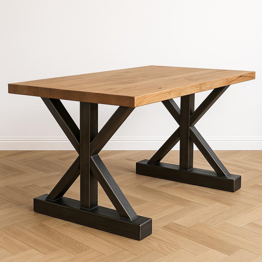 Farmhouse Metal Table Legs: Heavy-duty Steel X-frame - Set of 2 - Etsy