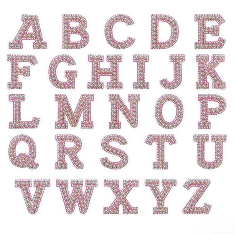 Pearl Patches, Iron on Alphabet Patches, Pearl Letter Patch, Sew on ...