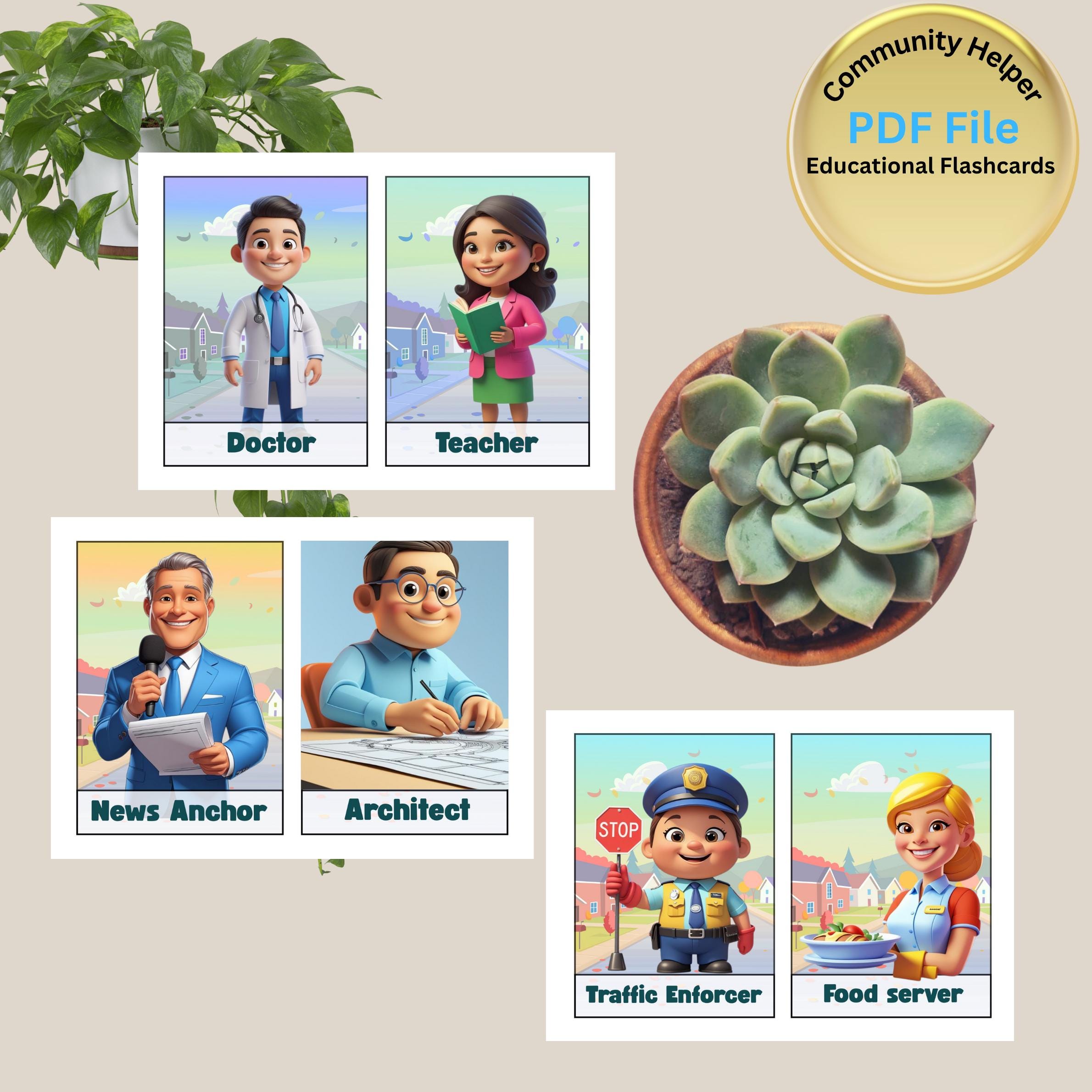 Community Helpers Flashcards | Learn About Jobs & Careers - Etsy