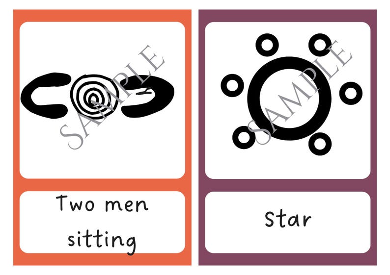 Australian Indigenous Symbols, Flash Cards, Picture Cards, Printable ...