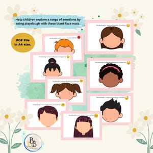 Blank Face Playdough Mats | Emotions Learning Activity for Kids ...