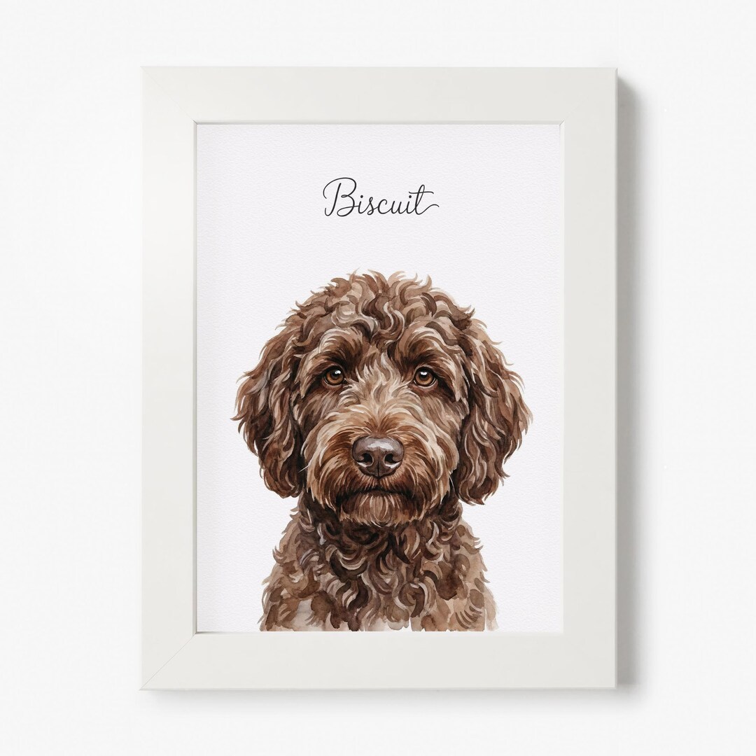 Custom Labradoodle Dog Portrait, Birthday Gift for Dog Moms - Etsy