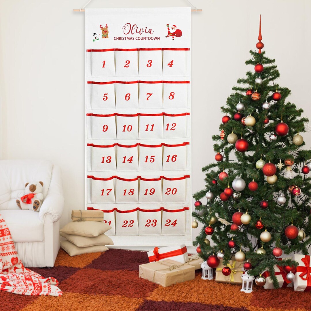 Personalized Christmas Advent Calendar, Custom Name Family Christmas ...