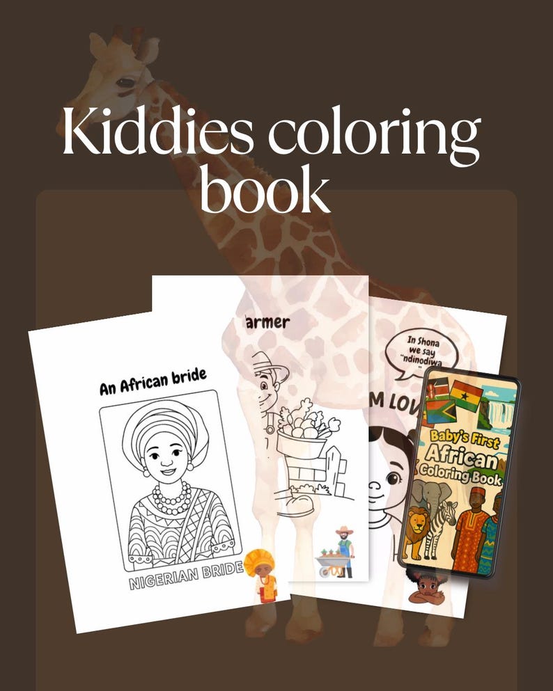 African Adventure Coloring Book for Kids | Printable Africa-themed ...